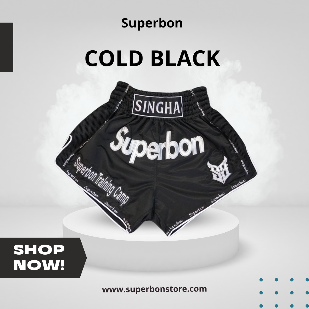 Buy Online Superbon Muay Thai Shorts Cold Black